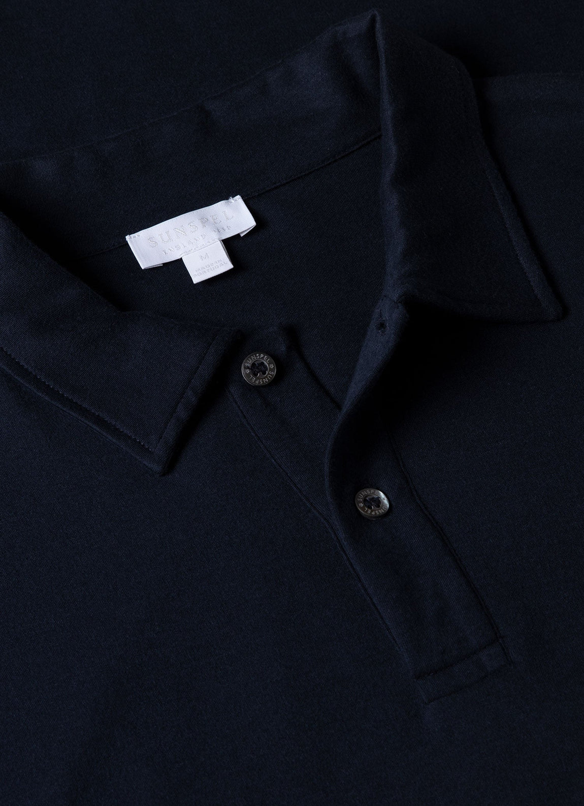 Polo Riviera en coton Sea Island en Bleu marine | Sunspel